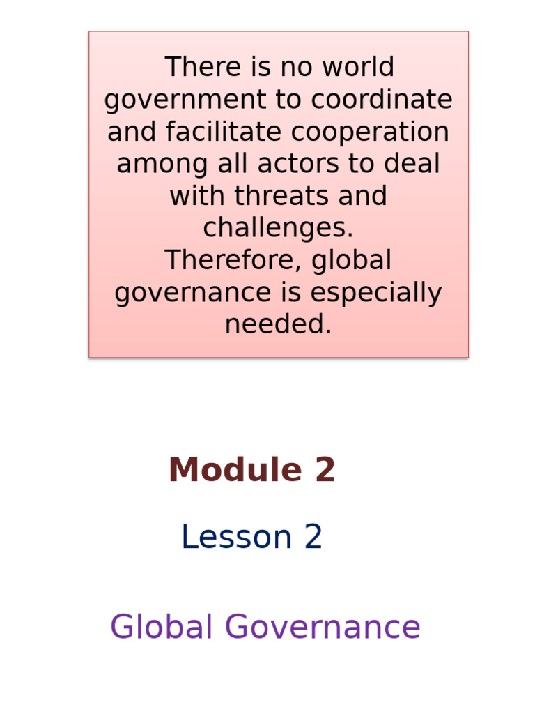 Understanding Global Governance Challenges | PDF | Global Governance ...