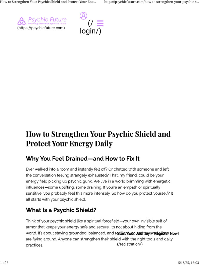 Strengthen Your Psychic Shield Daily | PDF