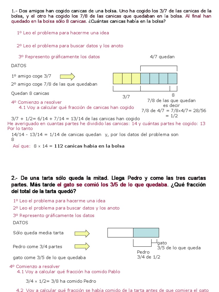 Problemas de Fracciones | Enseñanza de matemática | Ocio