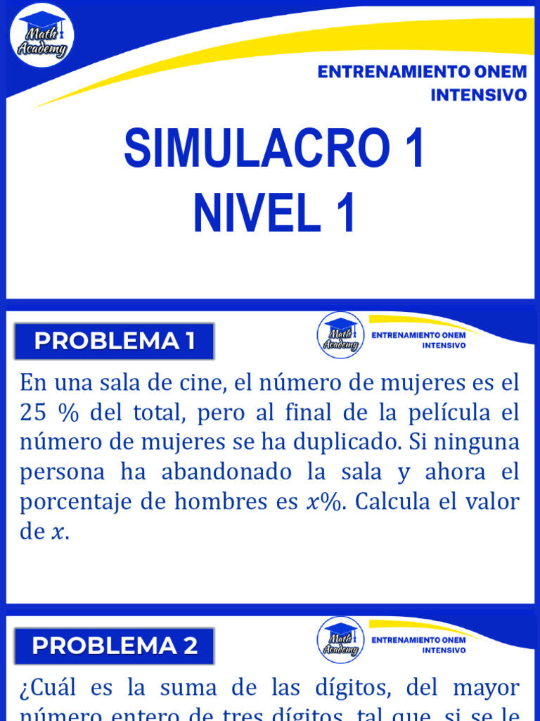 SIMULACRO de MATEMÁTICAS | PDF