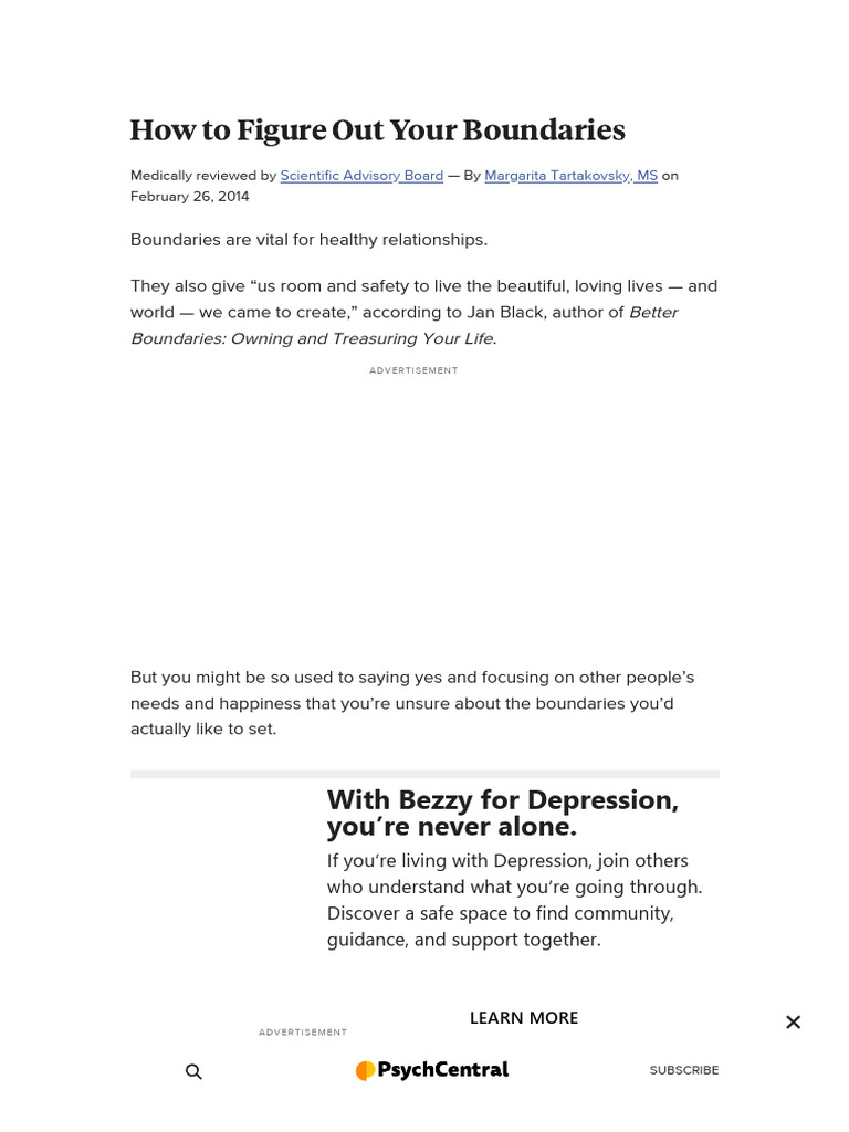 How To Know Your Boundaries - 4 Steps - Psych Central | PDF | Mental ...