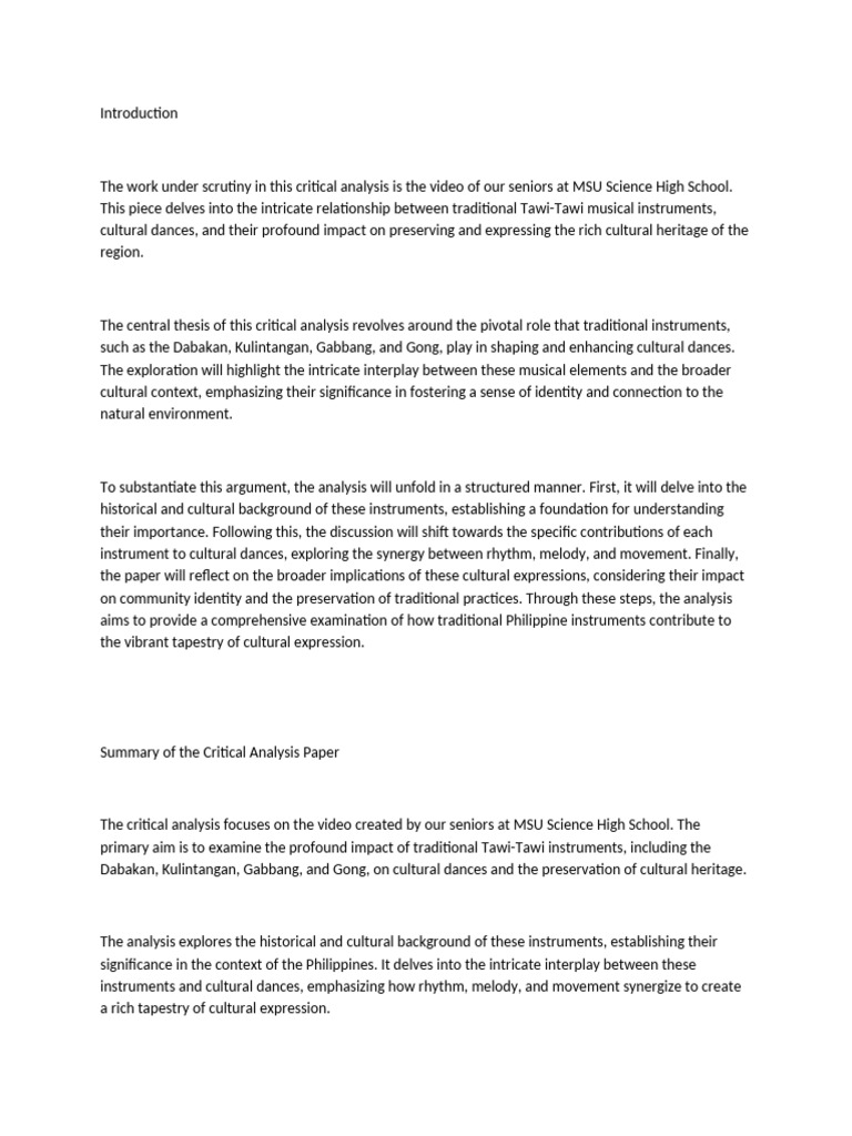 Cpar Critical Analysis Paper-Wps Office | PDF | Argument | Critical Thinking