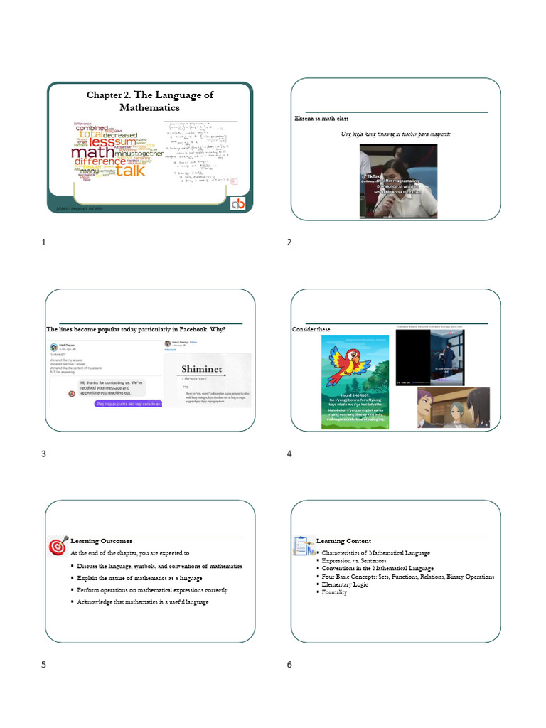 Chapter 2 The Language of Math | PDF | Mathematics | Mathematical Logic