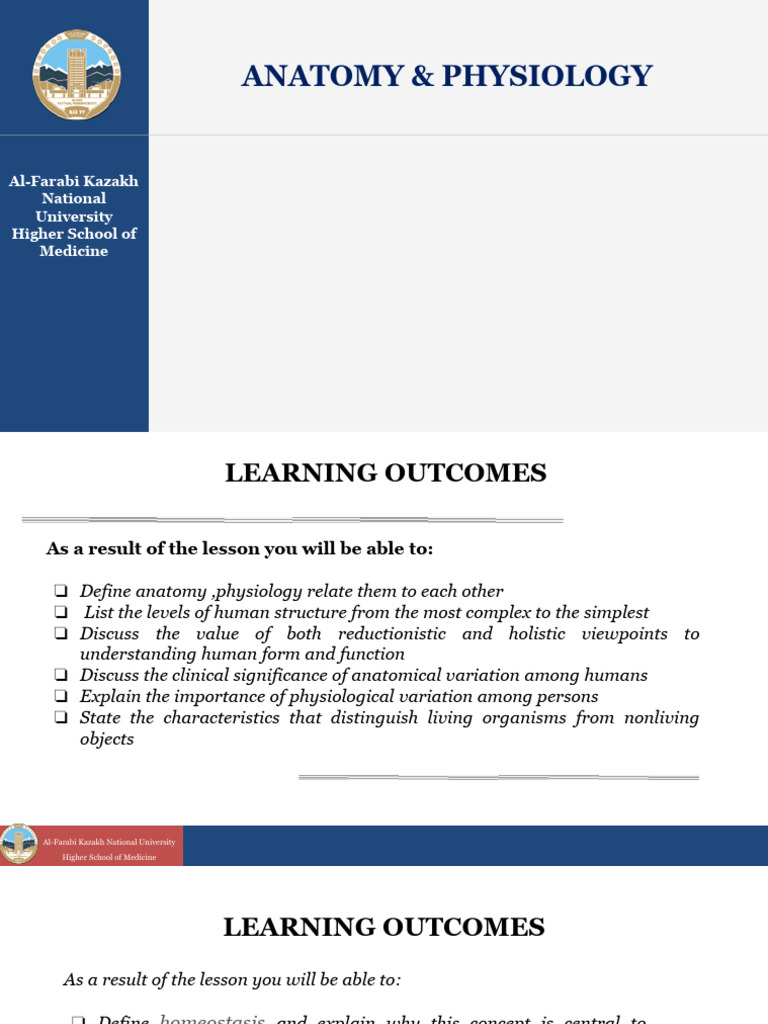 4 Lecture Scope of Anatomy and Physiology | PDF | Homeostasis | Physiology