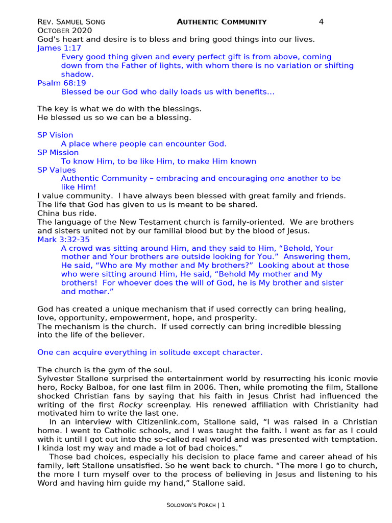 Building Authentic Community in Faith | PDF | Jesus | Ten Commandments