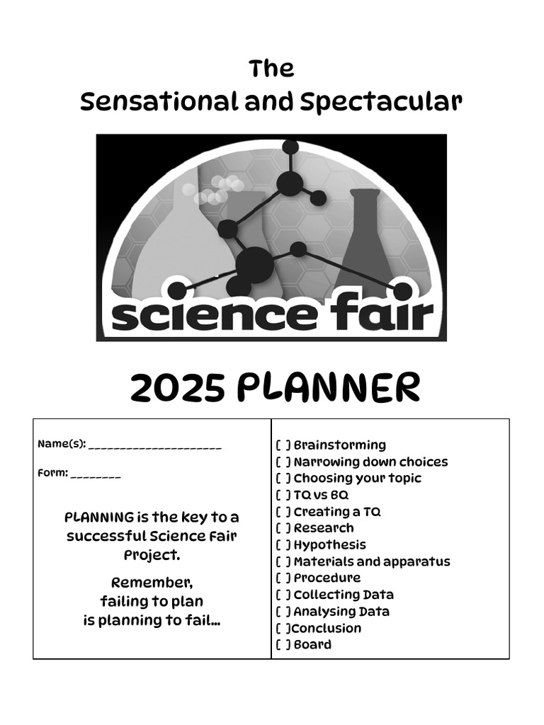 Science Fair Planner Booklet | PDF | Experiment | Hypothesis