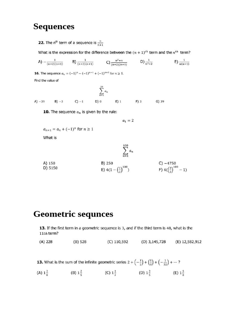 Sequences | PDF
