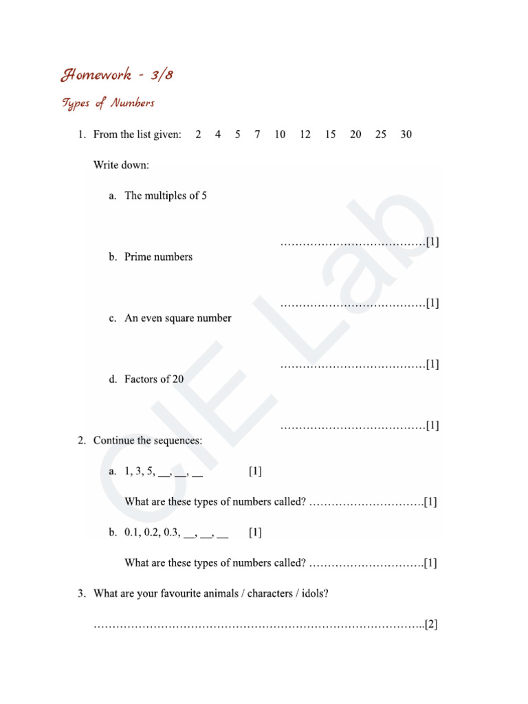 Types of Numbers | PDF