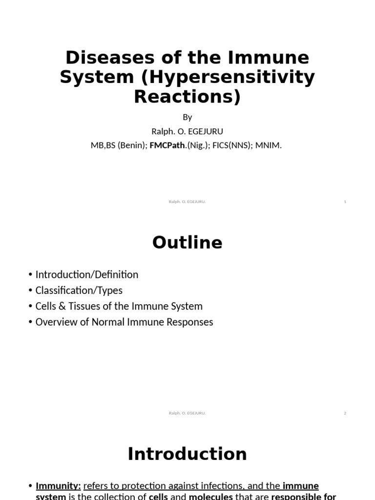 Diseases of The Immune System (Hypersensitivity Reactions (Autosaved ...