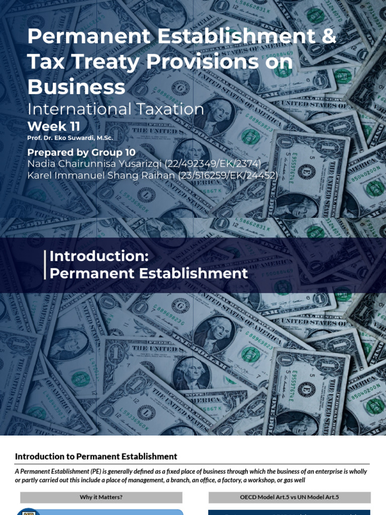 Permanent Establishment Tax Overview | PDF | Permanent Establishment ...