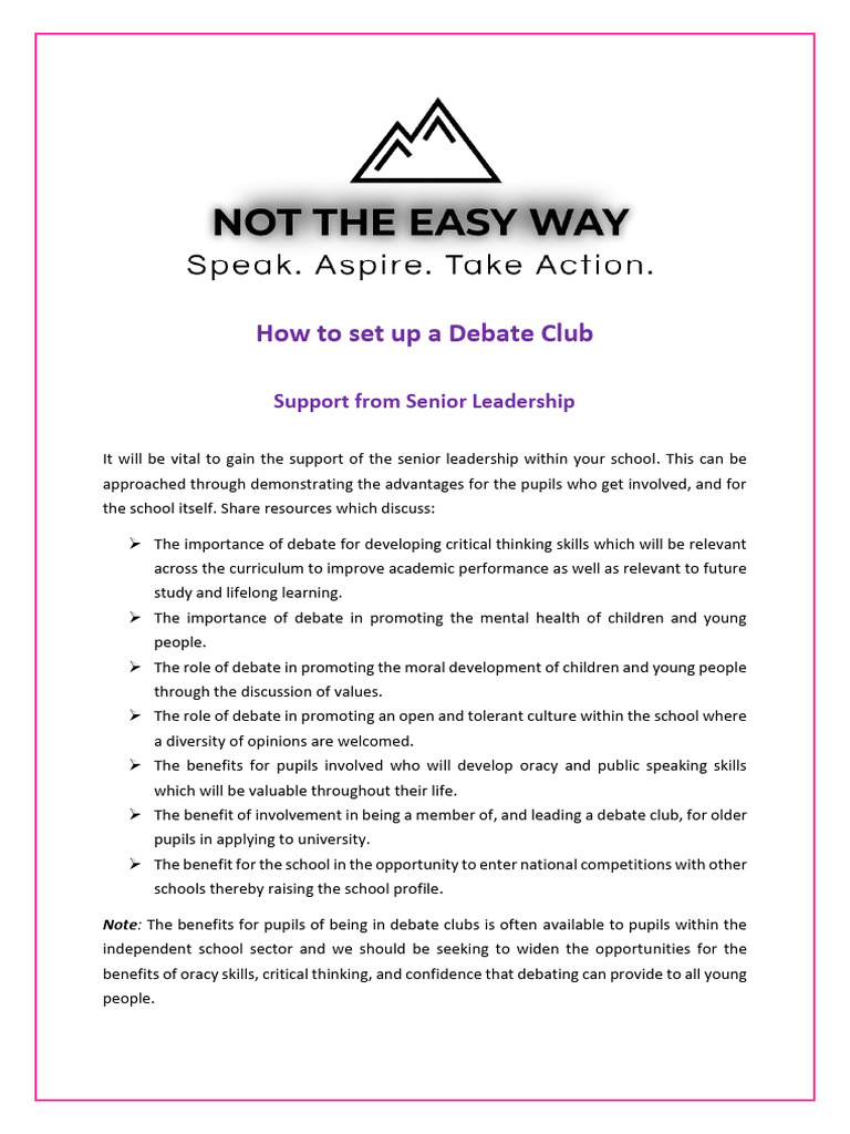 Starting Your School Debate Club | PDF | Argument