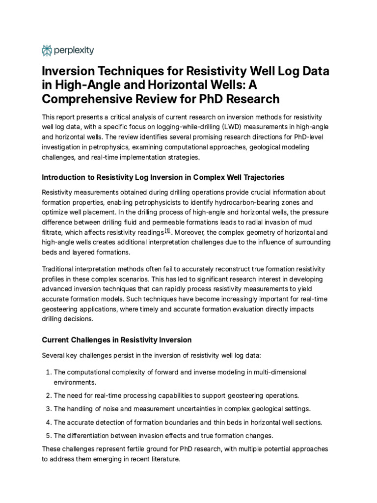 Inversion Methods for Resistivity Logs | PDF | Inverse Problem | Deep ...
