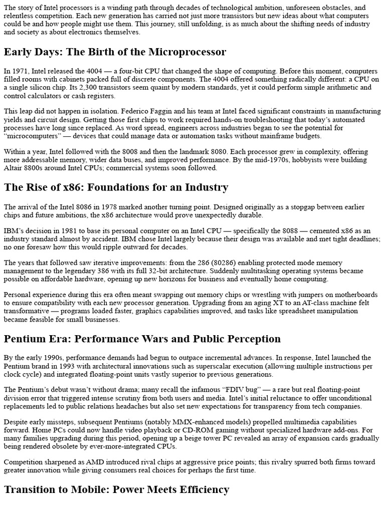 The Evolution of Intel Processors: A Journey Through Innovation 168535 ...