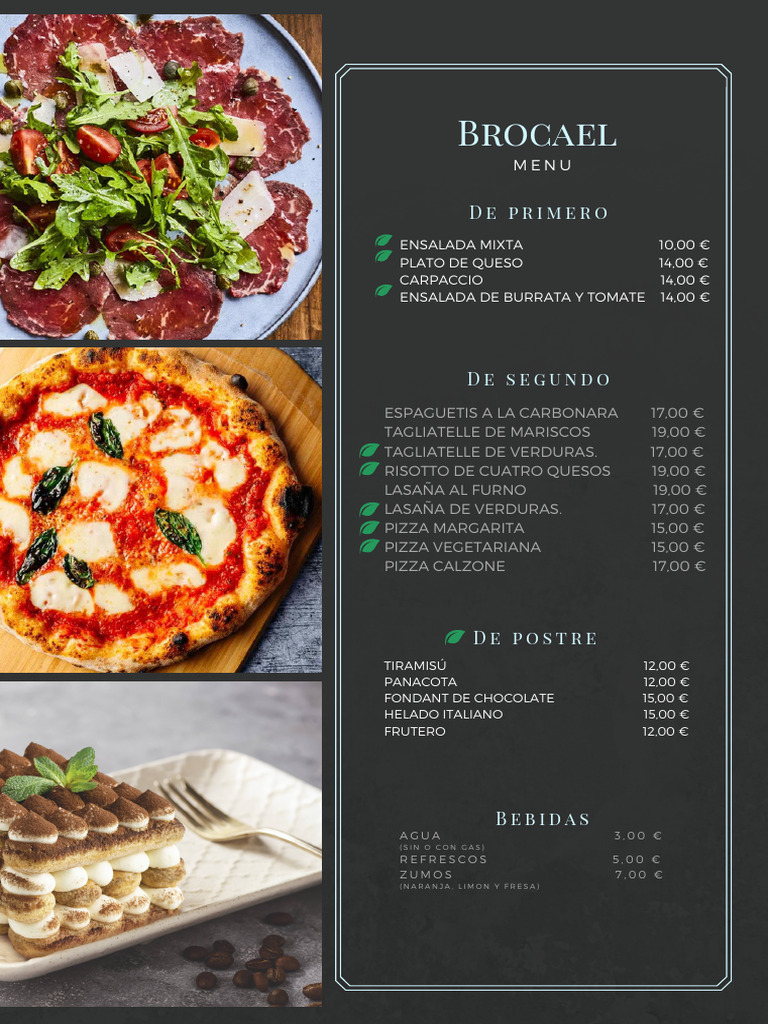 Menú del Restaurante Bis | PDF