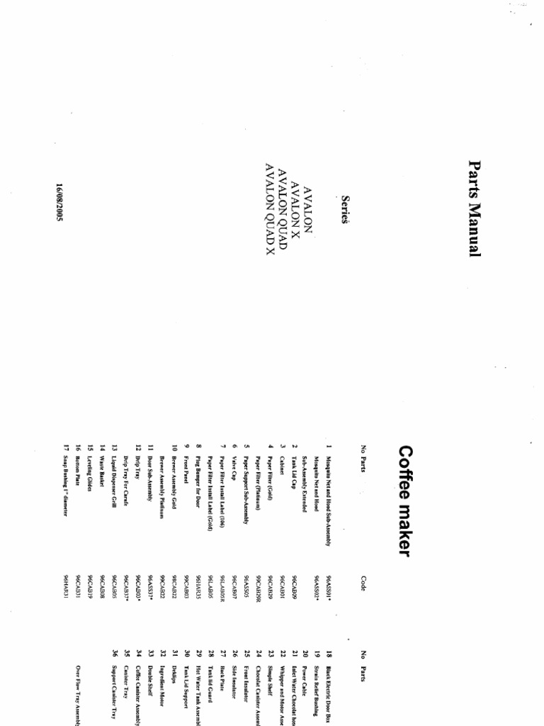 Avalon Quad - Parts | PDF