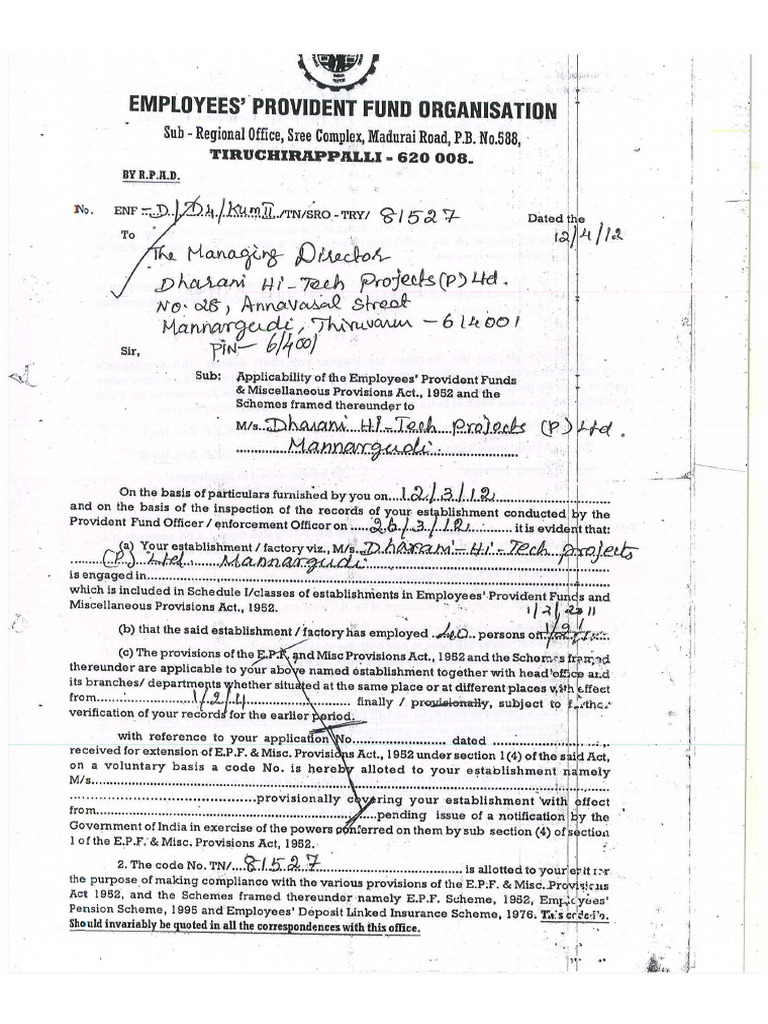 EPF Certificate | PDF