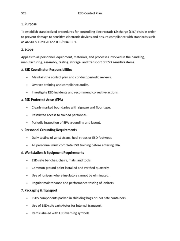ESD SOP | PDF