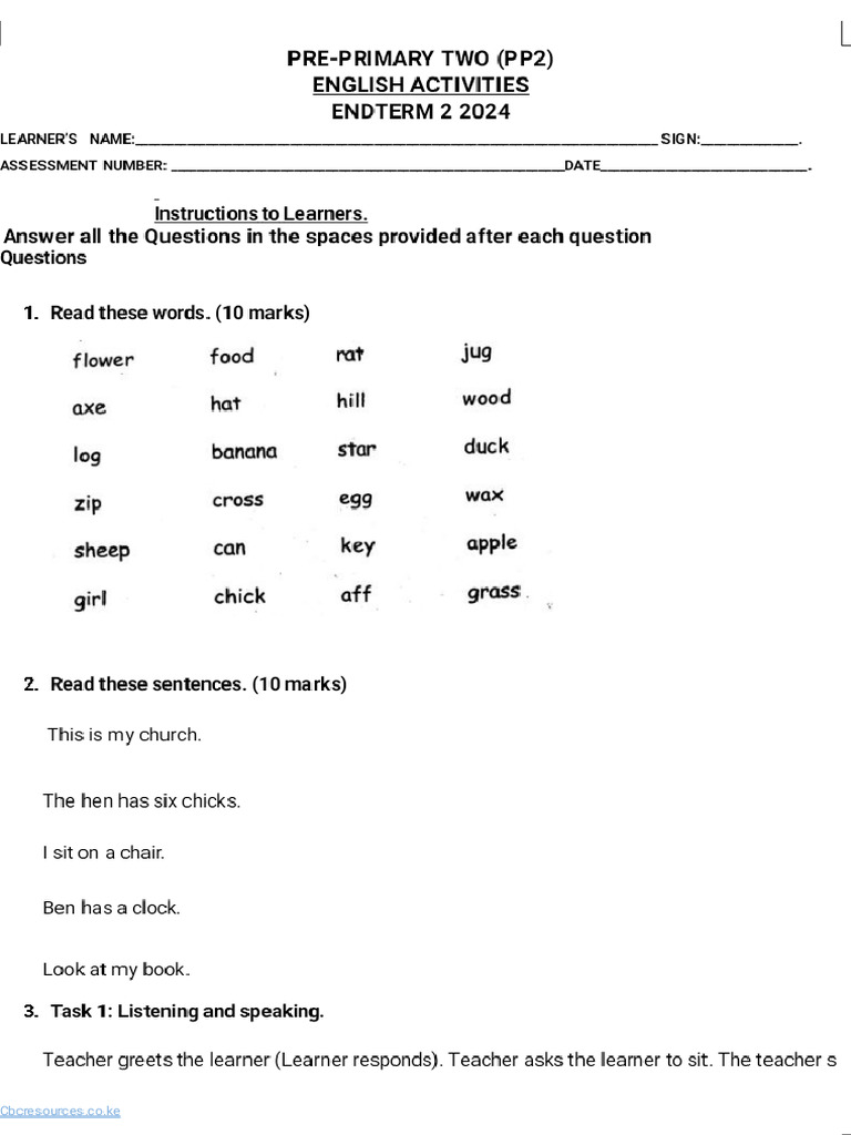 PP2 ENGLISH Endterm 2 Exams_Phoenix | PDF