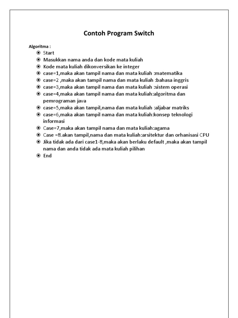 Contoh Program Switch | PDF