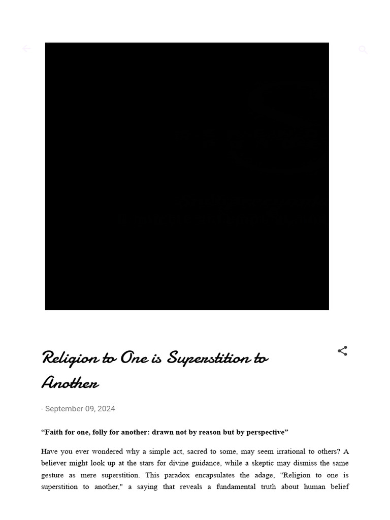 Religion vs. Superstition: A Sociological Lens | PDF | Superstitions ...