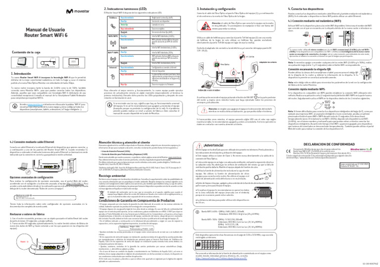 Manual Router Smart Wifi 6 Mitrastar GPT 2742gx4x5 v6 | PDF | Wifi | Enrutador (Computación)