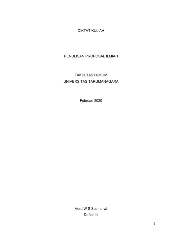 Panduan Proposal Tesis Untar | PDF