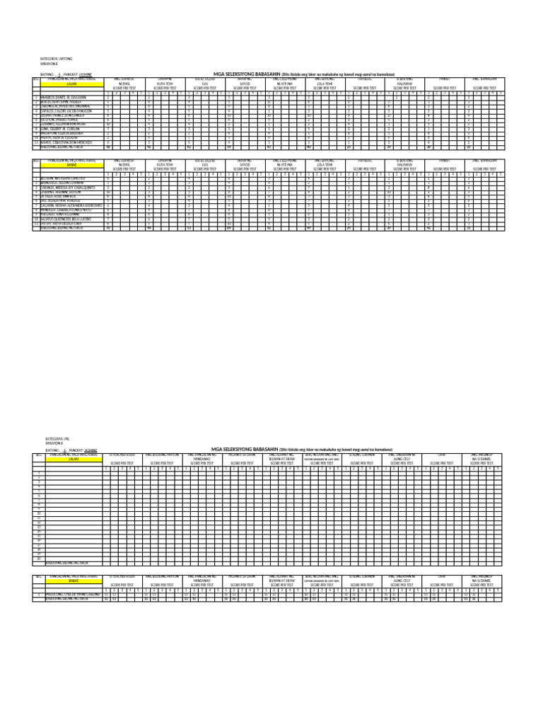 Wikahon B Score Sheet Jasmine | PDF