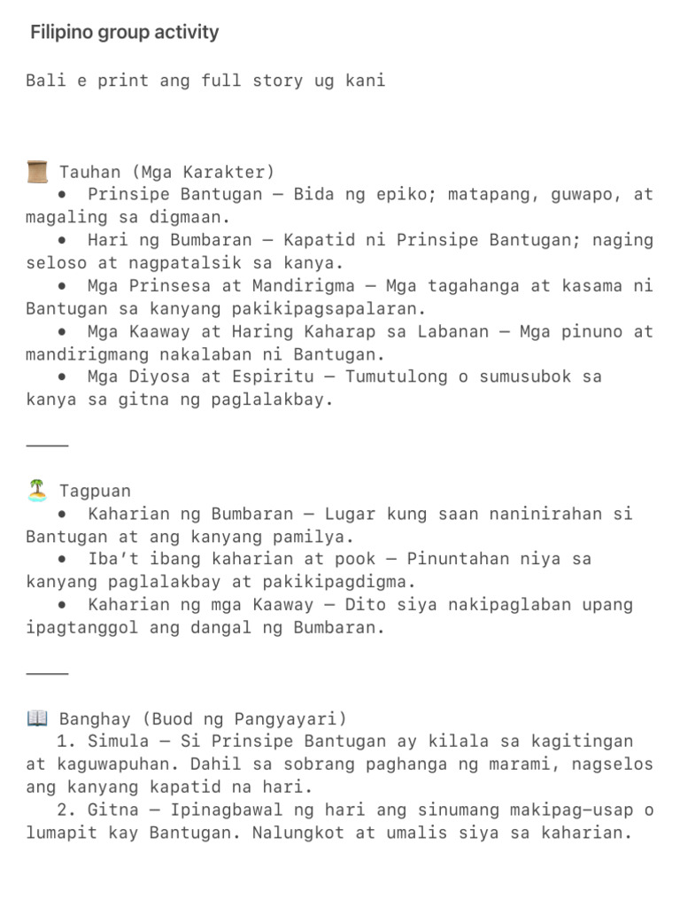 Filipino Group Activity | PDF