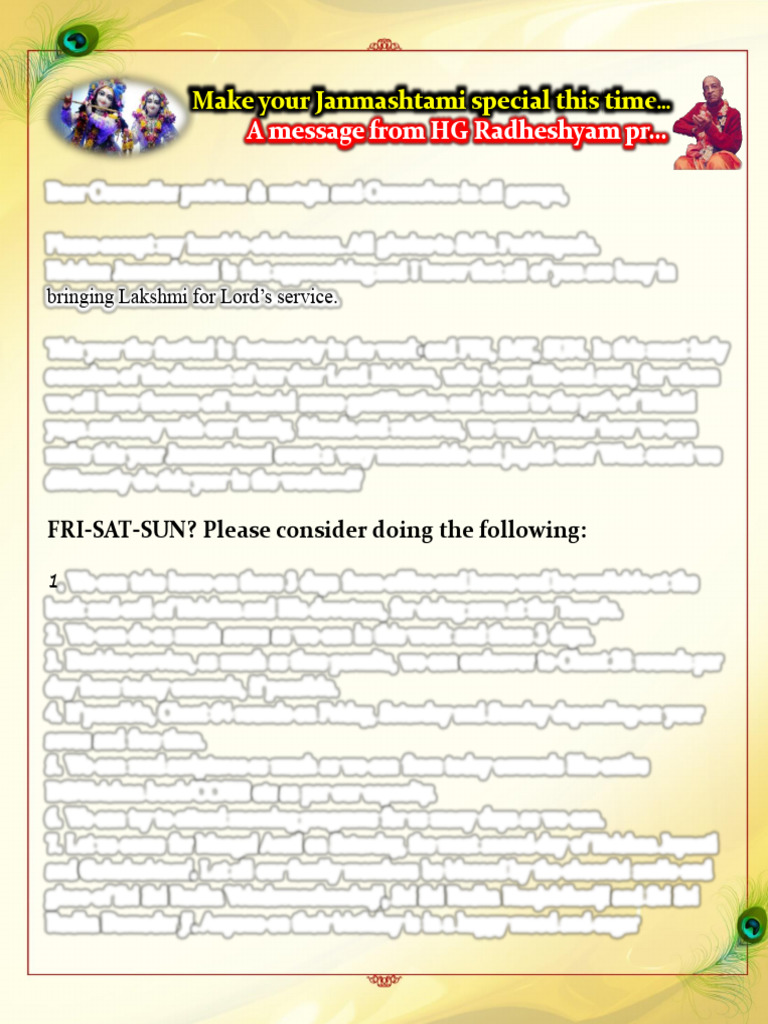 HG RSP Message On Janmashtami! | PDF | Hindu Gods | Theistic Indian ...