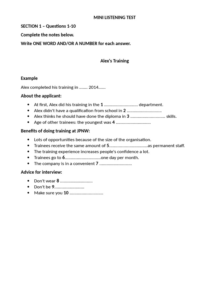 Alex's Listening Training Insights | PDF