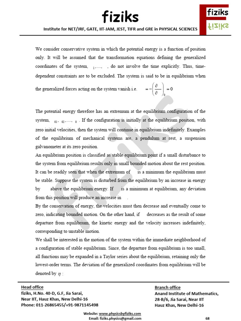 6.chapter-6 Small Oscillation | PDF | Lagrangian Mechanics | Oscillation