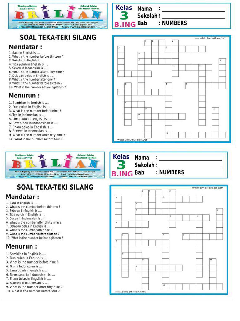 Tts Bahasa Inggris Kelas 3 | PDF