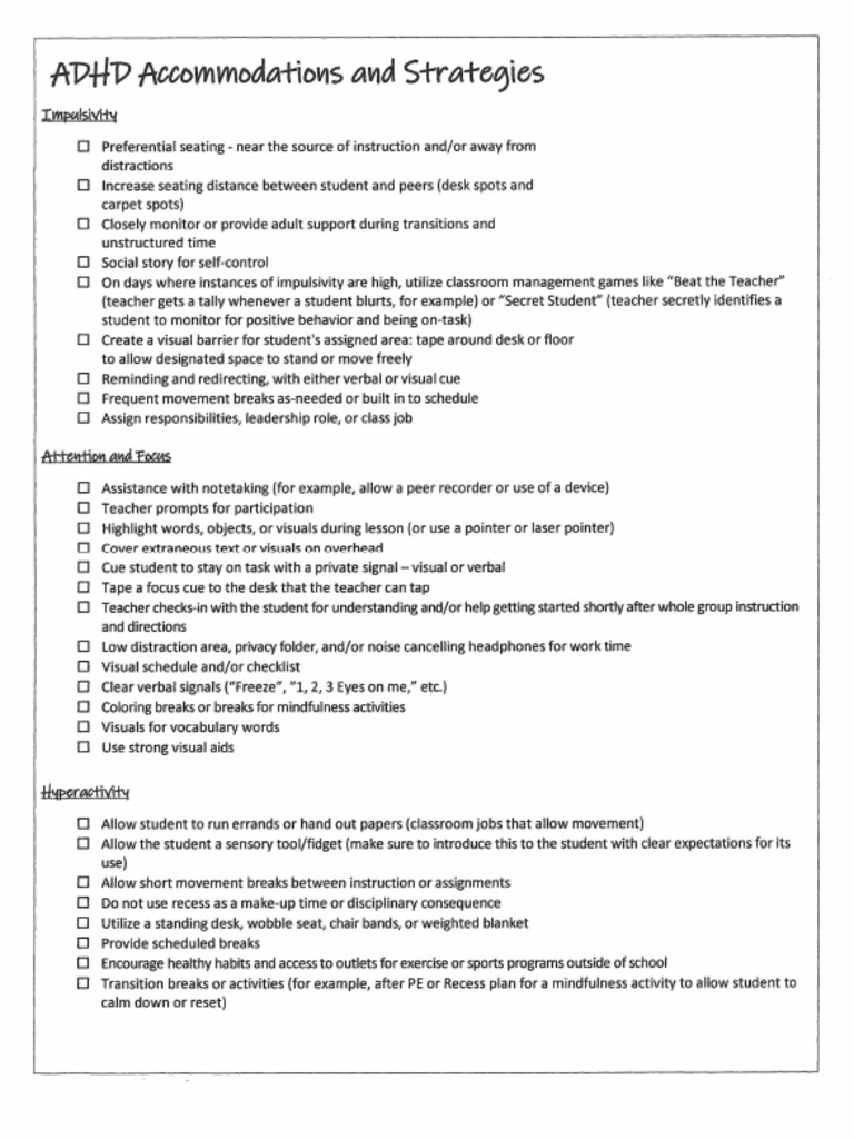 Accommodations and Modifications | PDF