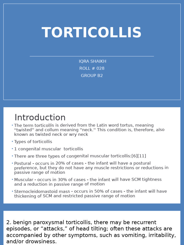 Understanding Torticollis in Adults | PDF