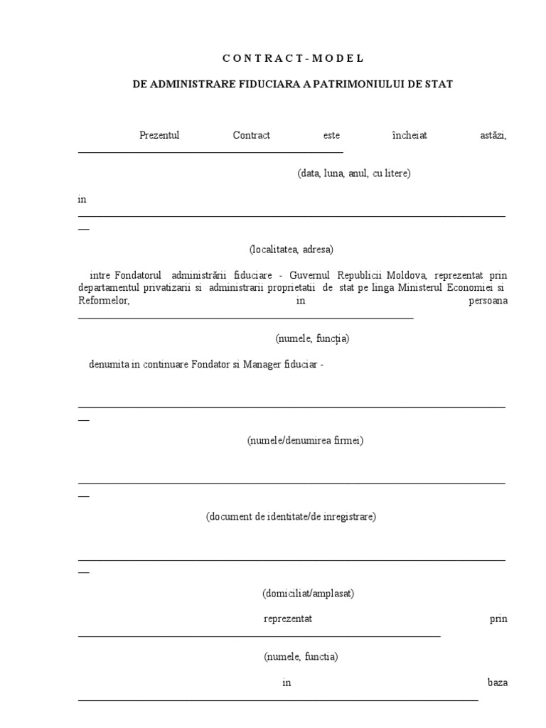 Contract de Administrare Fiduciara | PDF