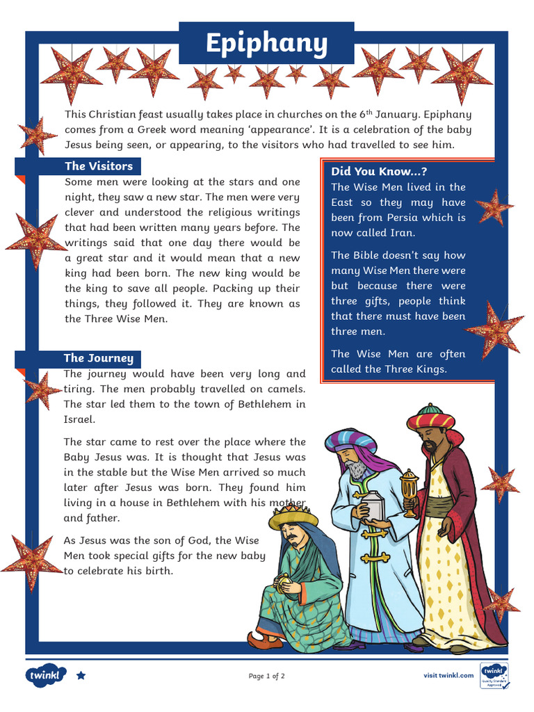 Epiphany LKS2 Differentiated Reading Comprehension | PDF | Biblical Magi