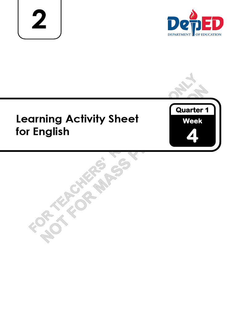 LAS - G2 - Q1 - Week 4 - ENGLISH - V2 - WM | PDF | Copyright ...