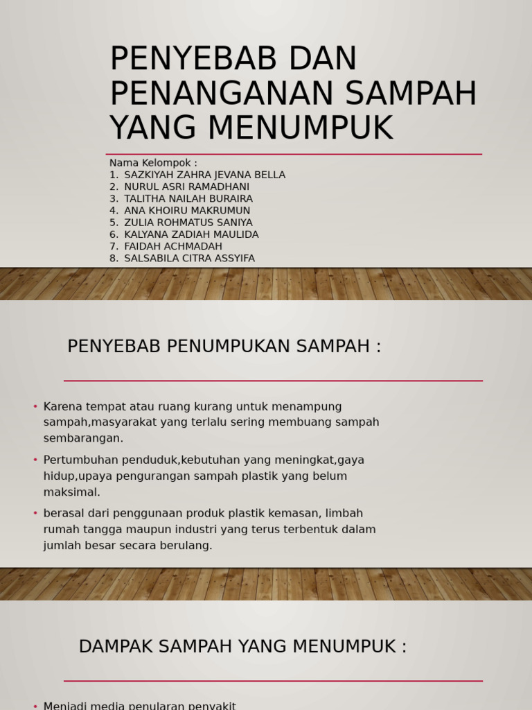 Penyebab Dan Penanganan Sampah Yang Menumpuk Kel-2 - 7m | PDF