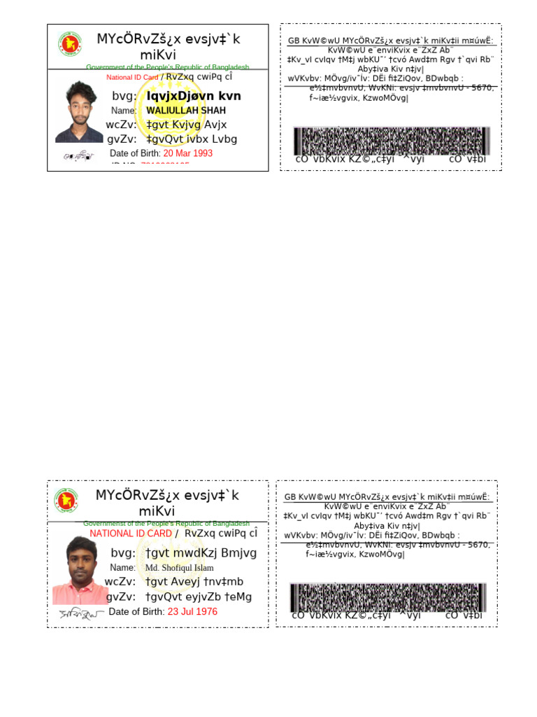 National ID Card Information | PDF
