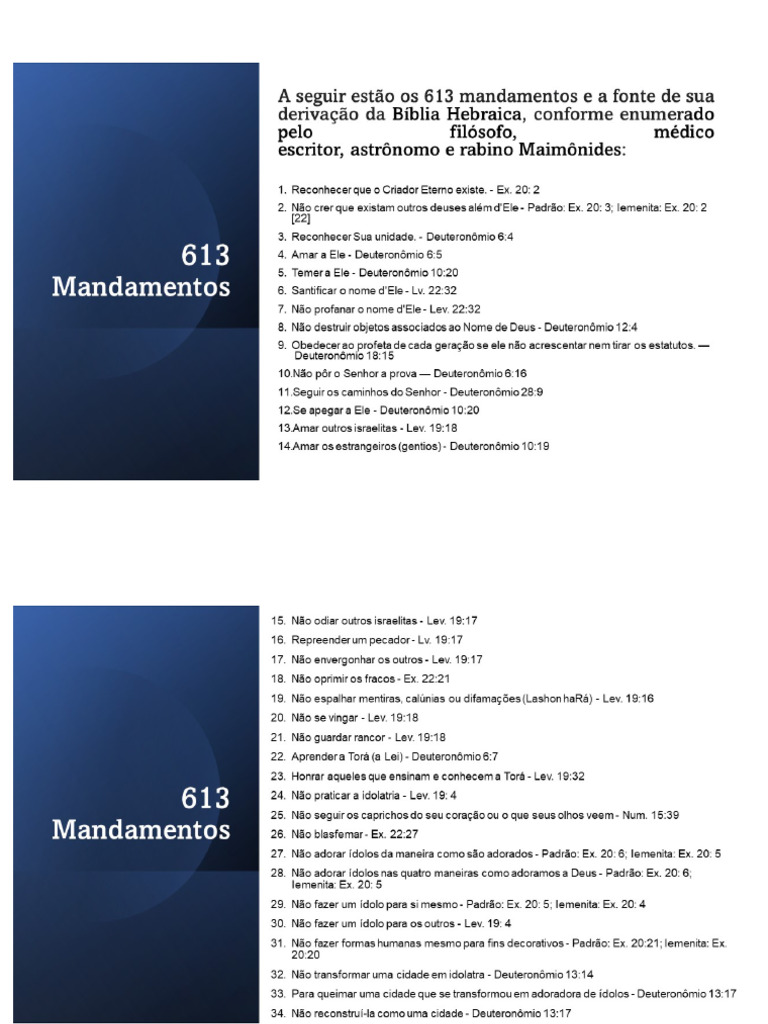 613 Mandamentos | PDF