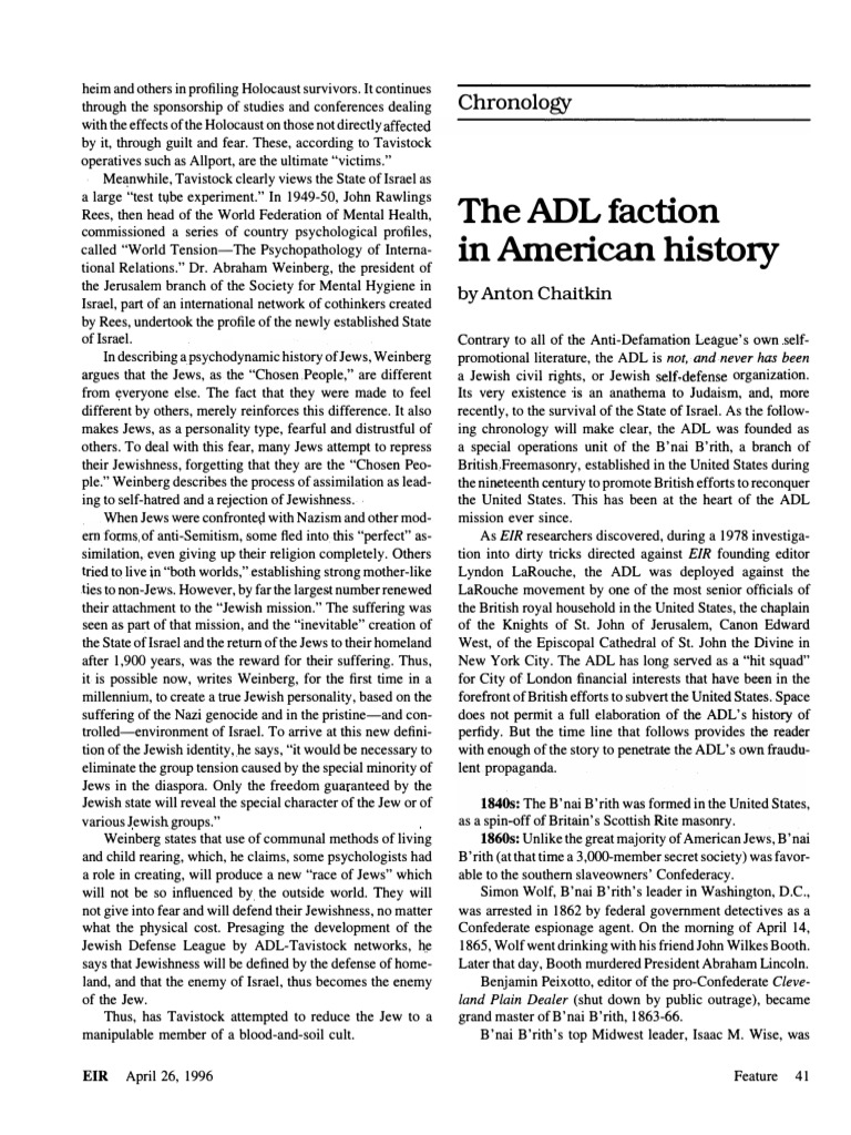 Eirv23n18-19960426 041-Chronology The Adl Faction in Am | PDF | Anti ...