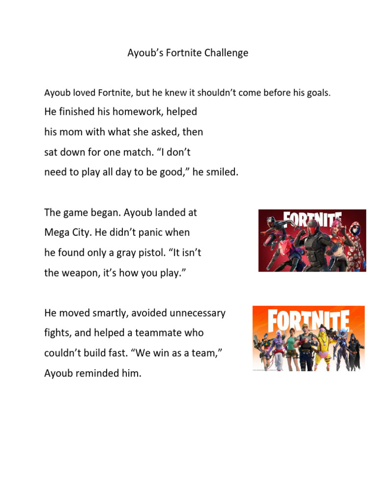 Ayoub's Fortnite Challenge | PDF