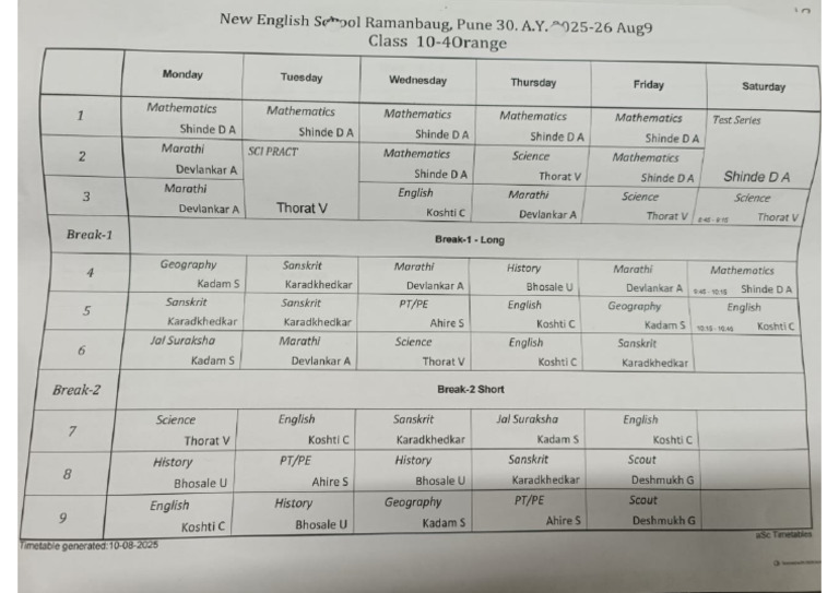 New Timetable | PDF