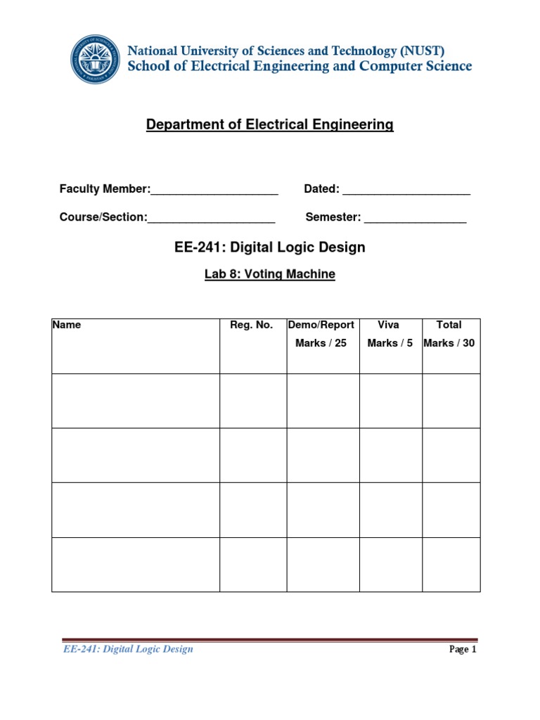 Lab 8 Voting Machine | PDF | Logic Gate | Electronic Circuits