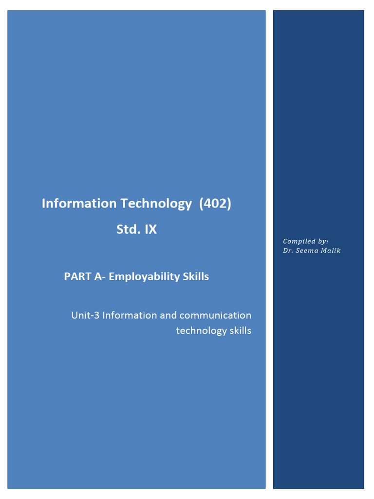Question Bank of IT For Class IX - ICT Skills | PDF | Smartphone | Bit Rate