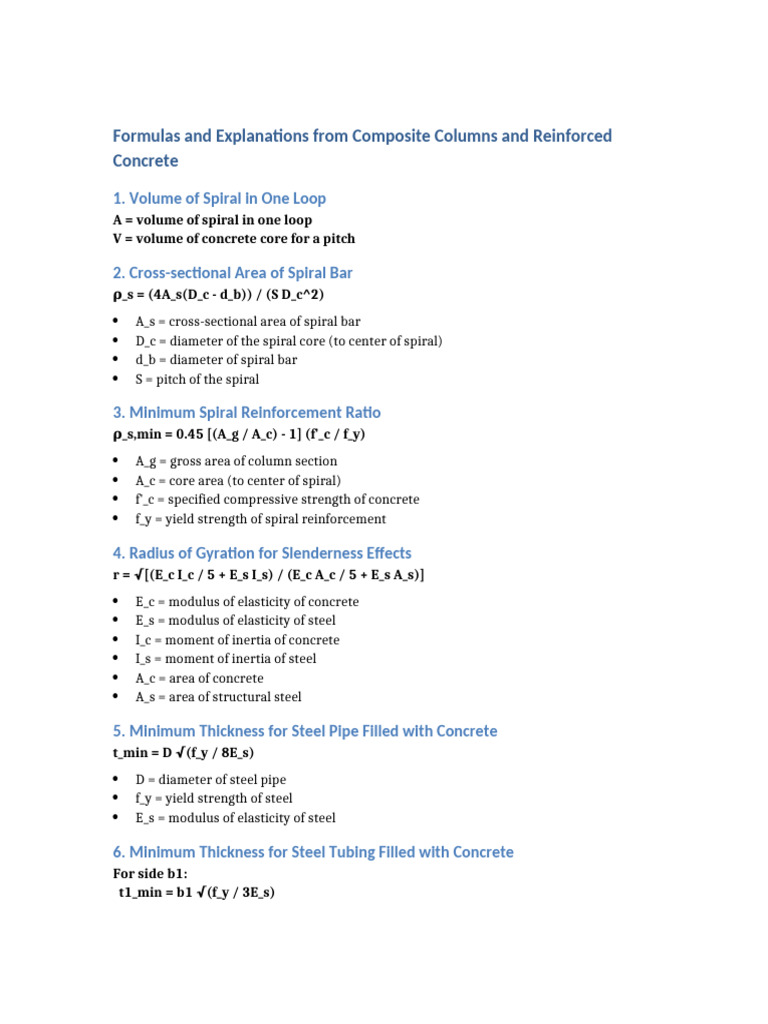 Better Composite Columns Formulas | PDF