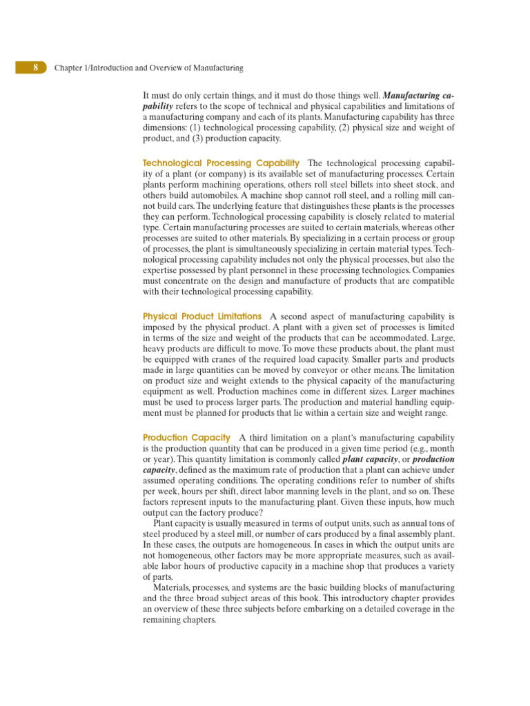 Chapter 1 Fundamentals of Modern Manufacturing Materials Processes and Systems Mikell P. Groover ...