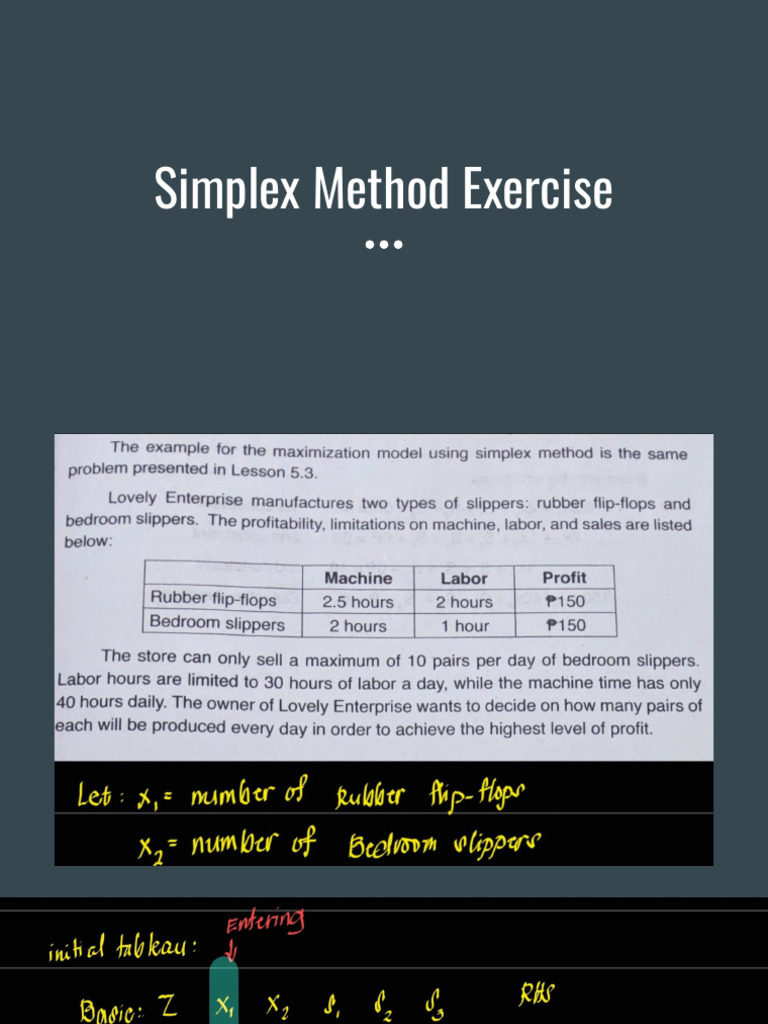 Simplex Method Exercise | PDF