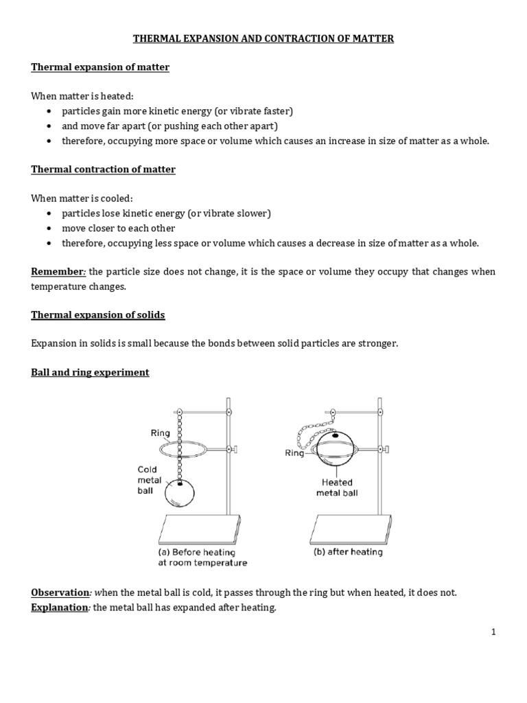 Thermal Expansion and Contraction Explained | PDF | Thermal Expansion ...