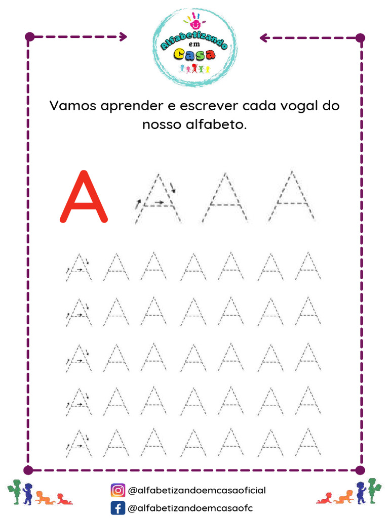 Atividades De Vogais Em Pontilhado Pdf Vogal Alfabeto